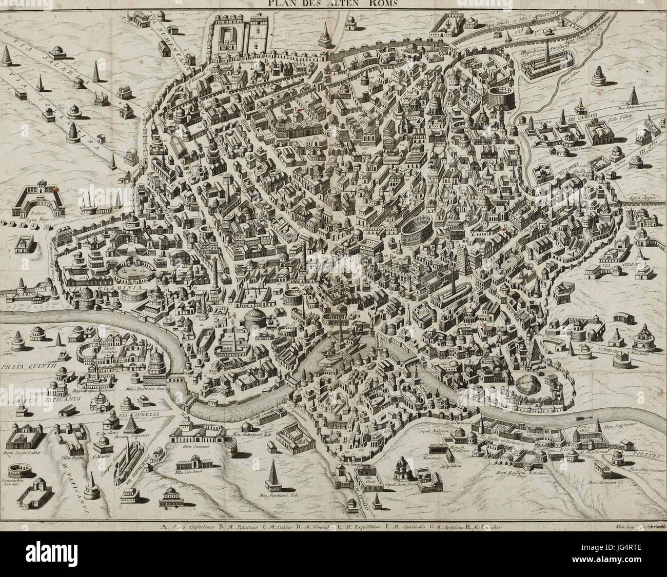 Plan des alten Roms Nachdruck Wien bey F A Schrämbl Stock Photo - Alamy
