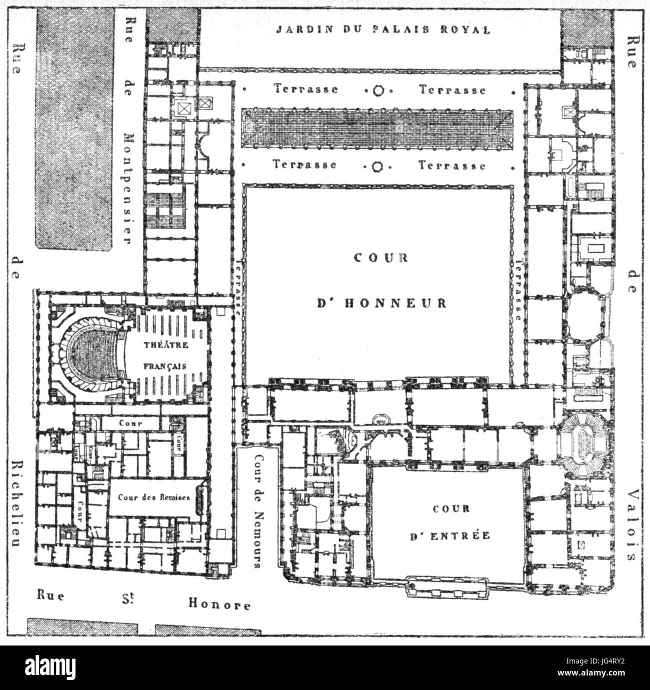Plan du premier étage du Palais-Royal après sa restauration par ...