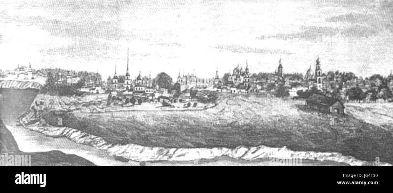 Plan of Uglich 1734 Stock Photo - Alamy