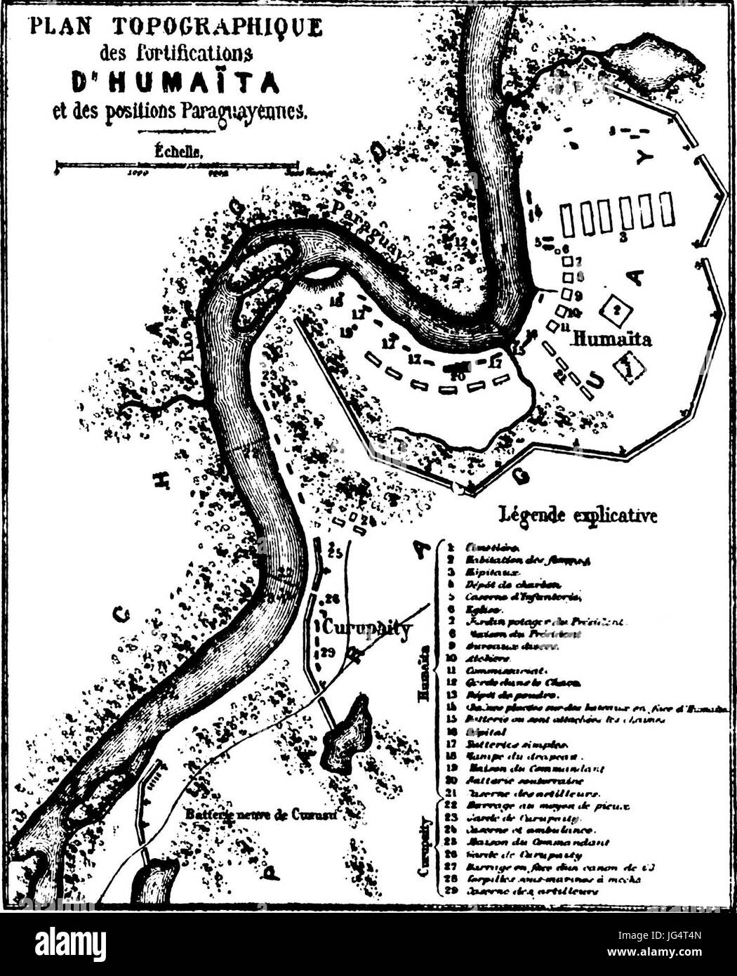 Plan Topographique des fortifications D'HumaơAFta et des positions ...