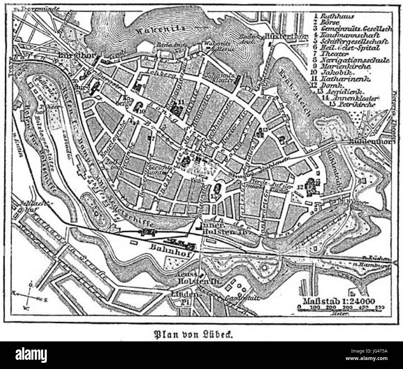 Map of lubeck Black and White Stock Photos & Images - Alamy