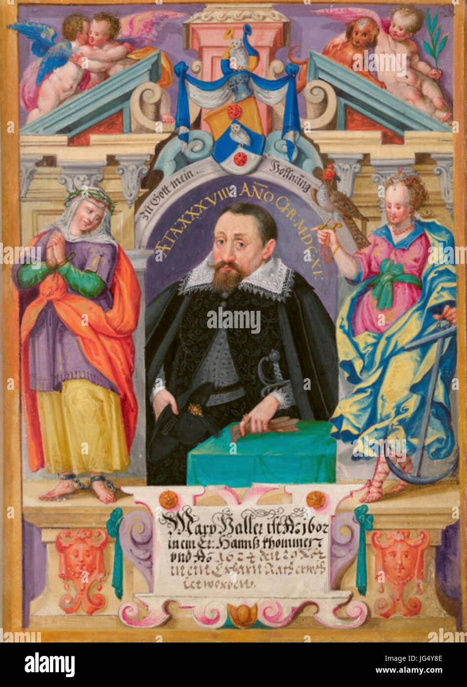 Porträtbuch Hansgericht Regensburg 025r Stock Photo - Alamy