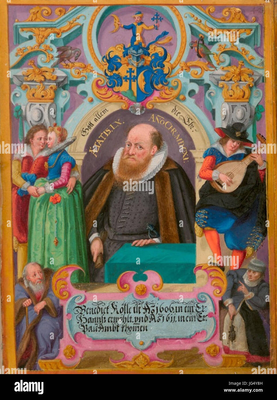 Porträtbuch Hansgericht Regensburg 028r Stock Photo - Alamy