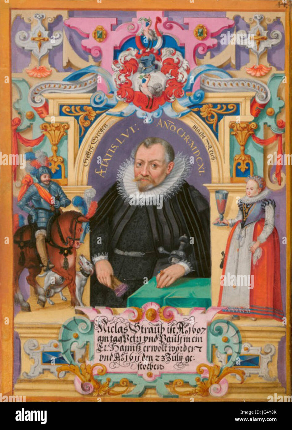 Porträtbuch Hansgericht Regensburg 030r Stock Photo - Alamy