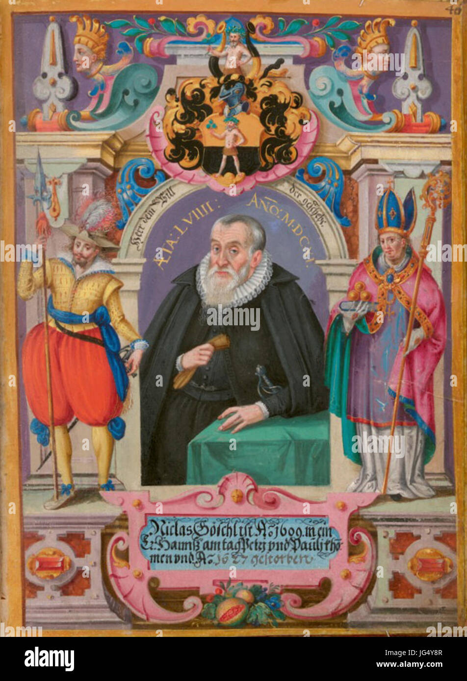 Porträtbuch Hansgericht Regensburg 032r Stock Photo - Alamy