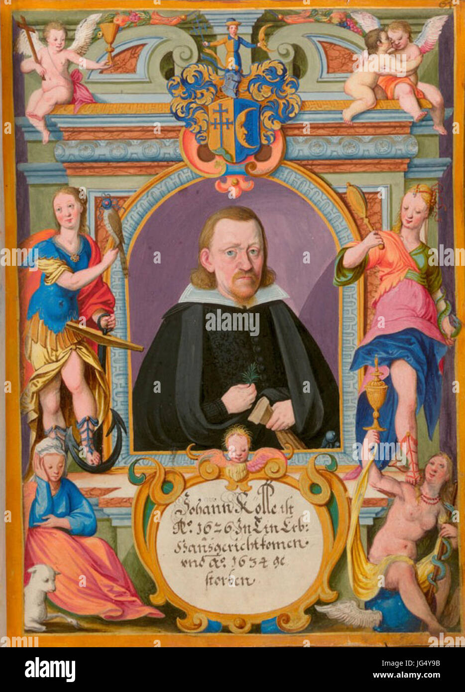 Porträtbuch Hansgericht Regensburg 047r Stock Photo - Alamy