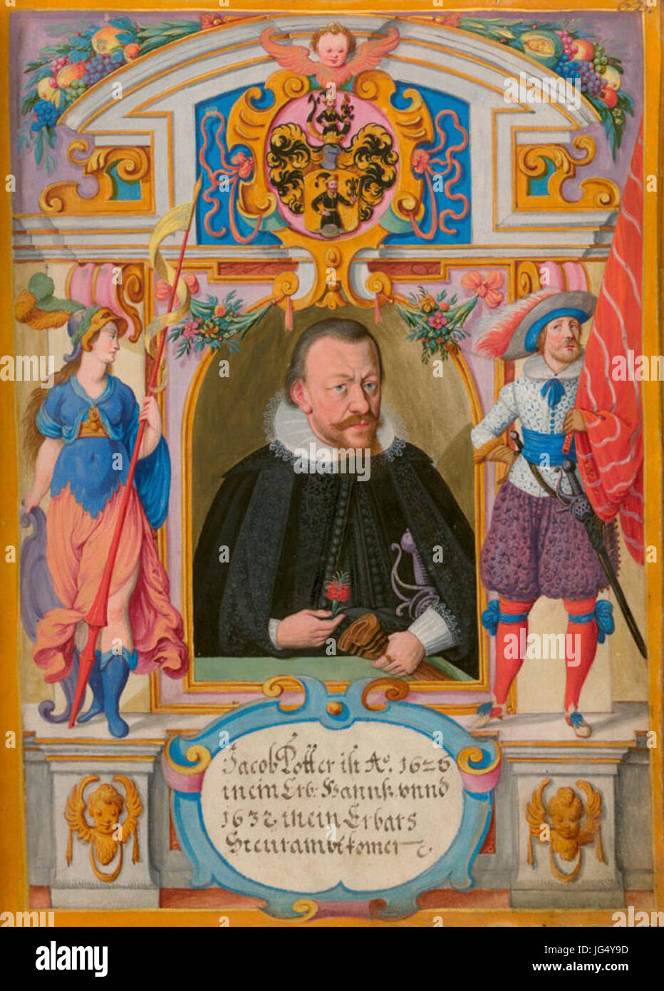 Porträtbuch Hansgericht Regensburg 048r Stock Photo - Alamy