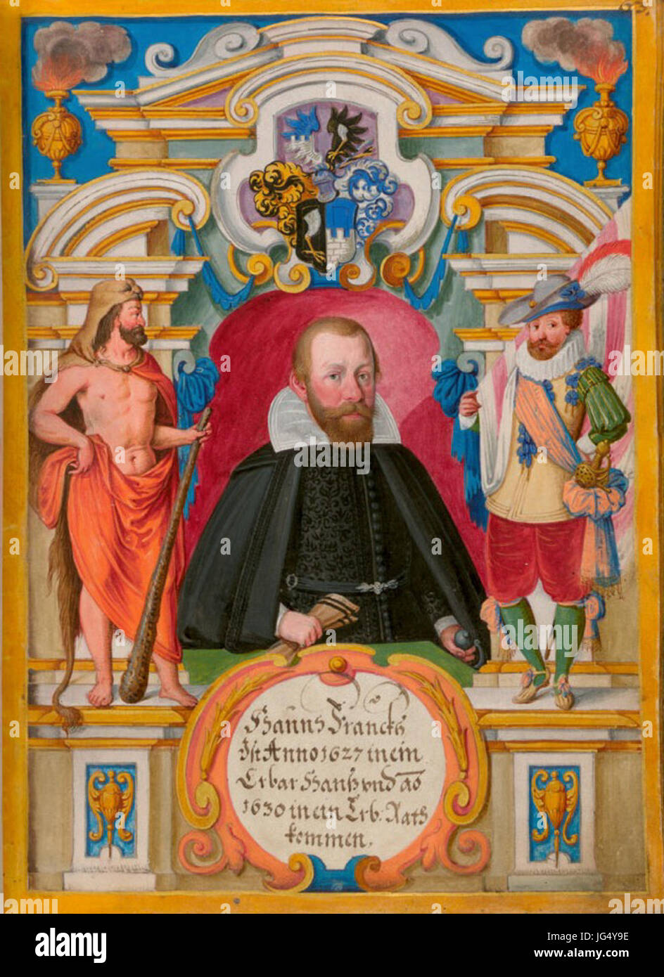 Porträtbuch Hansgericht Regensburg 049r Stock Photo - Alamy