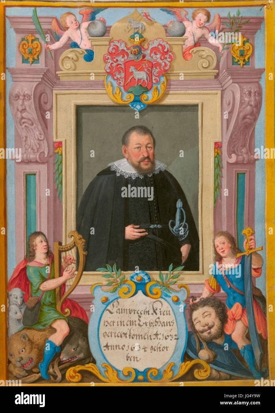 Porträtbuch Hansgericht Regensburg 058r Stock Photo - Alamy