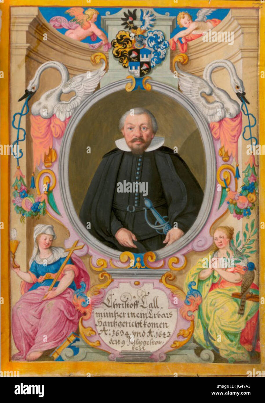 Porträtbuch Hansgericht Regensburg 063r Stock Photo - Alamy