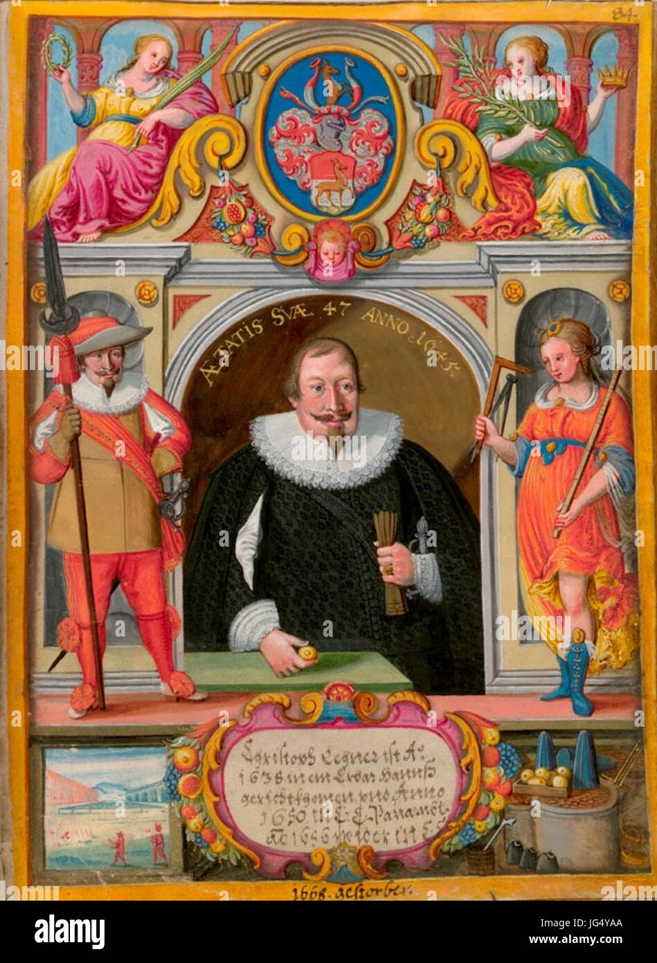 Porträtbuch Hansgericht Regensburg 070r Stock Photo - Alamy