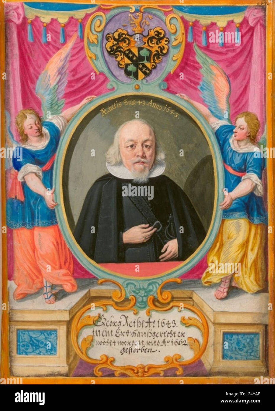 Porträtbuch Hansgericht Regensburg 073r Stock Photo - Alamy