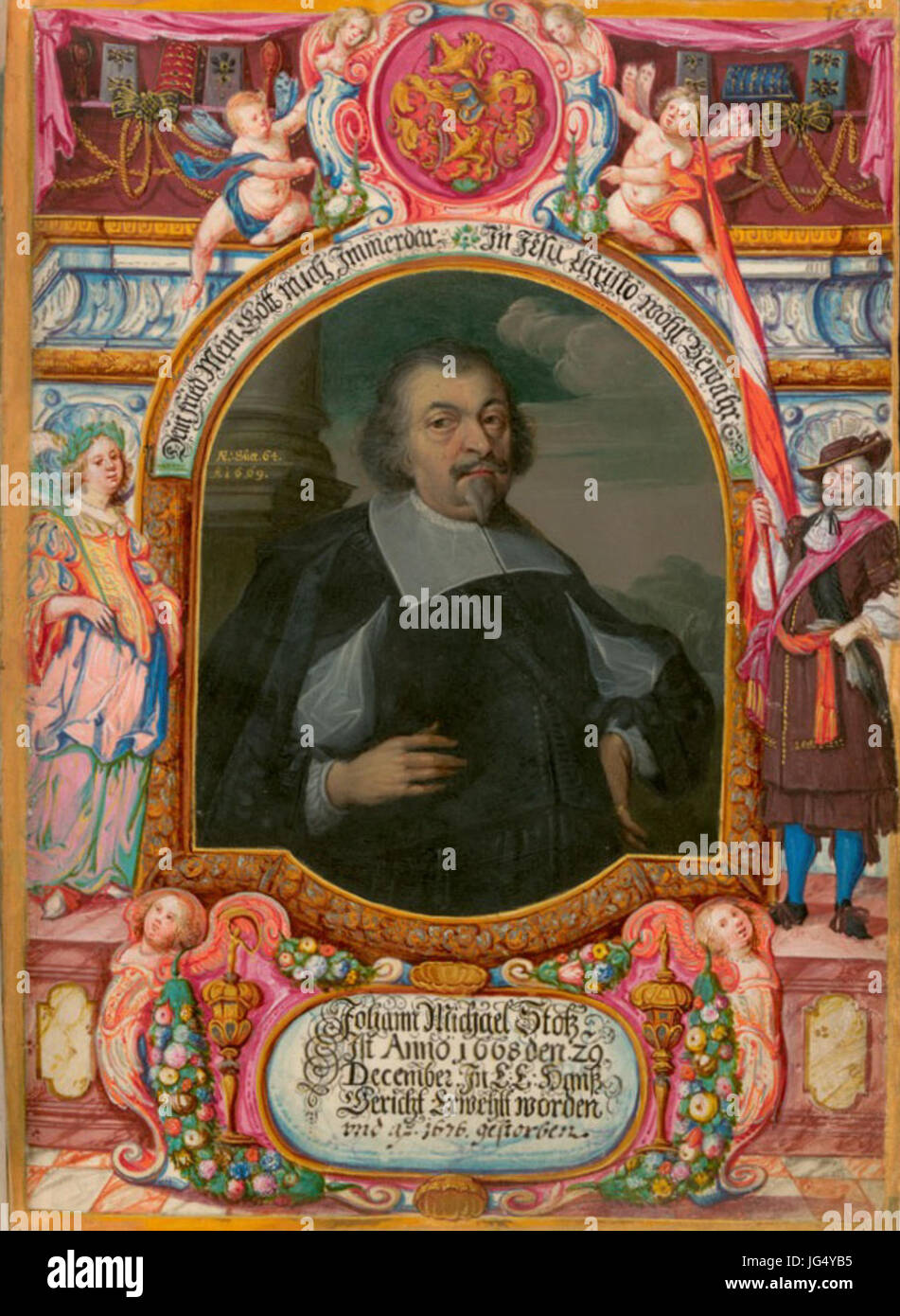 Porträtbuch Hansgericht Regensburg 090r Stock Photo - Alamy