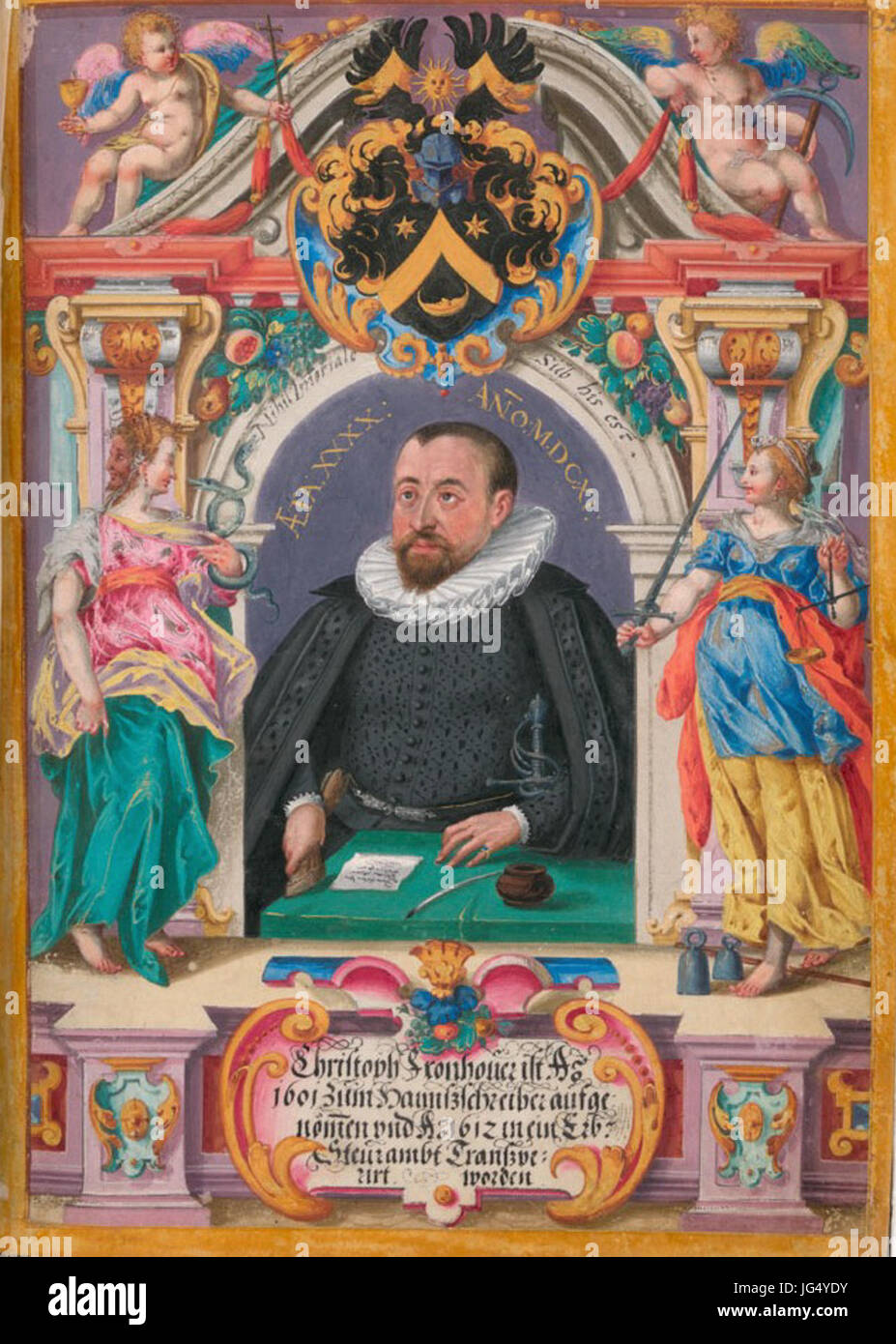 Porträtbuch Hansgericht Regensburg 157r Stock Photo - Alamy