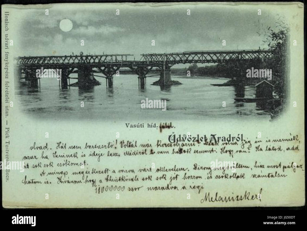 Postcard of a bridge in Arad 28Romania29 Stock Photo - Alamy