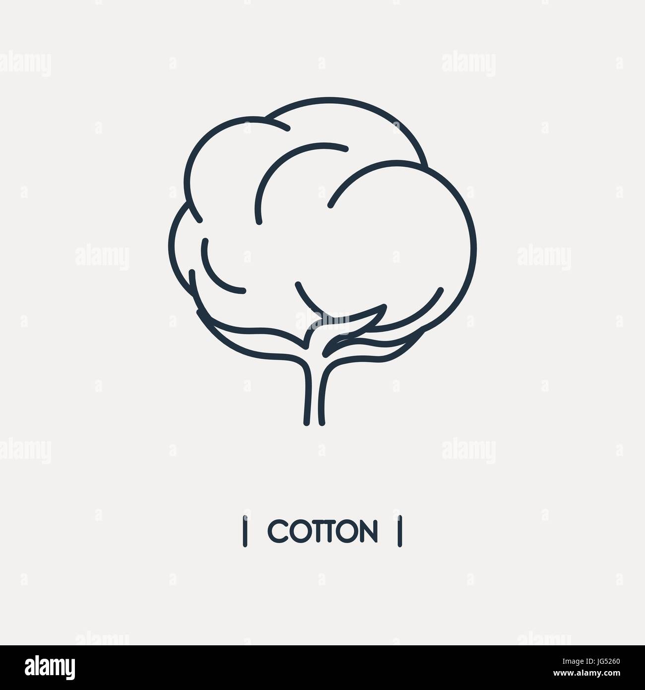 Cotton icon natural textile Stock Vector Images - Alamy