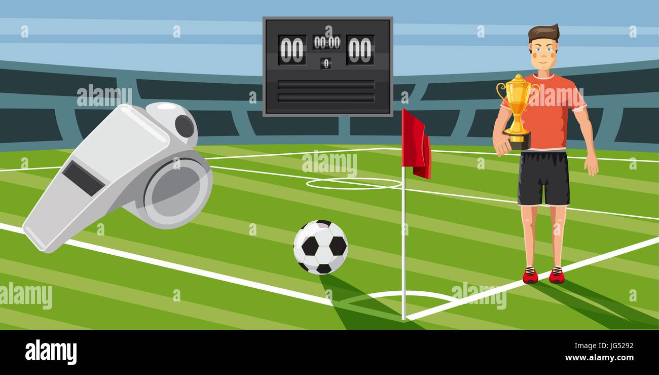 Soccer score banner horizontal, cartoon style Stock Vector Image & Art ...