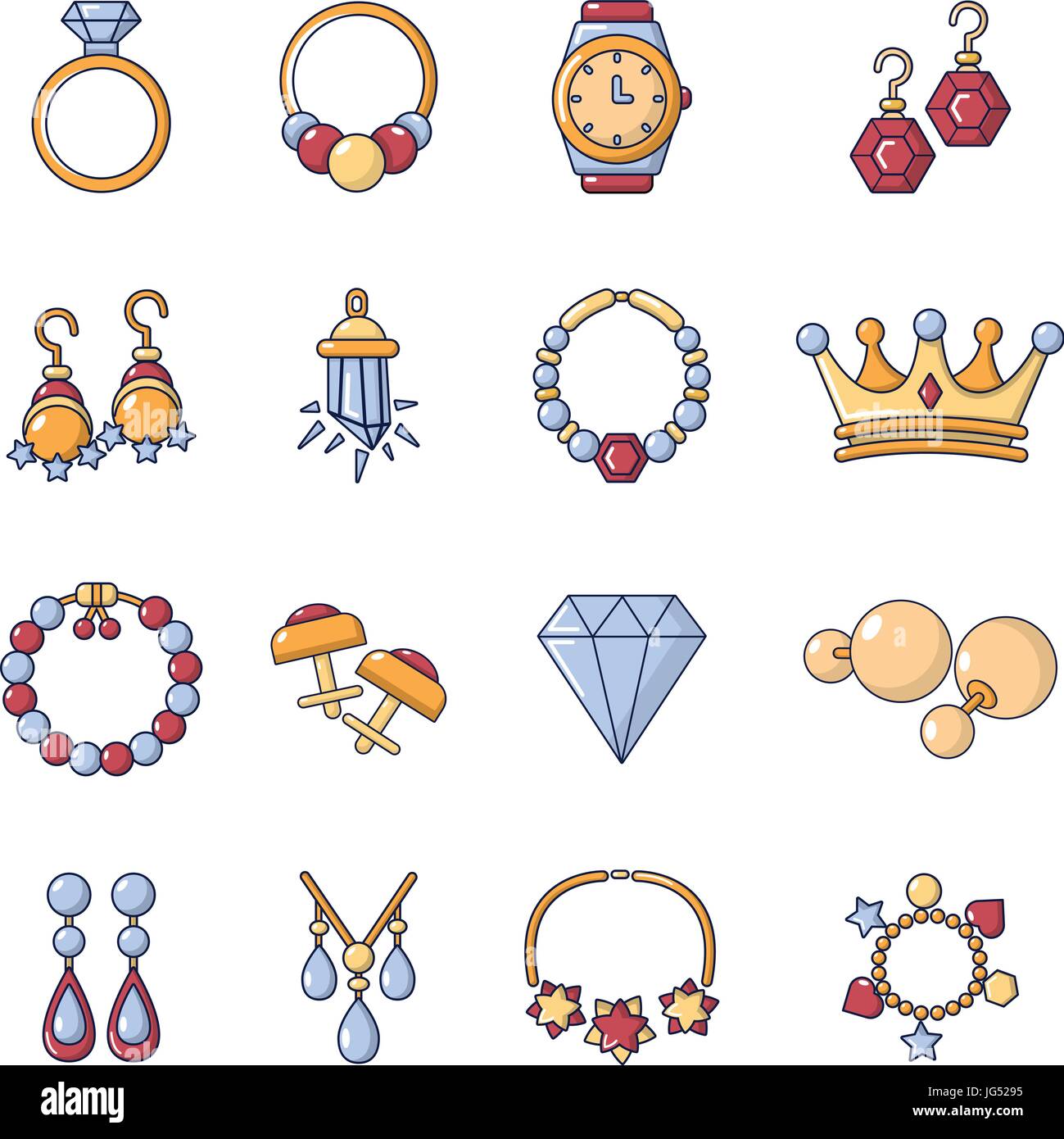 Jewelry shop icons set, cartoon style Stock Vector Image & Art - Alamy