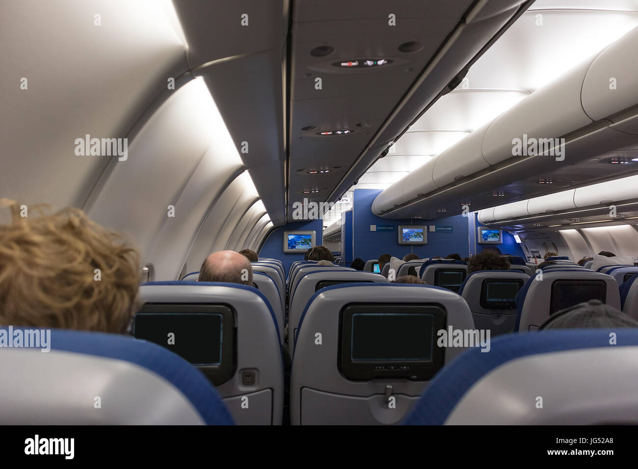 View from the inside of an airplane Stock Photo - Alamy
