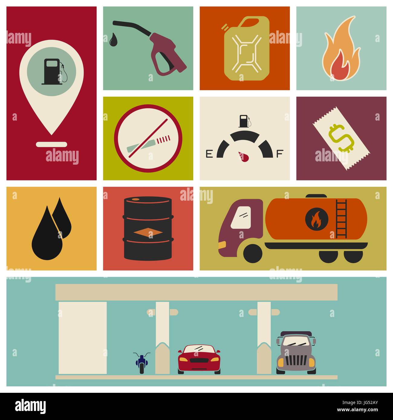 Petrol tanker at service station Stock Vector Images - Alamy