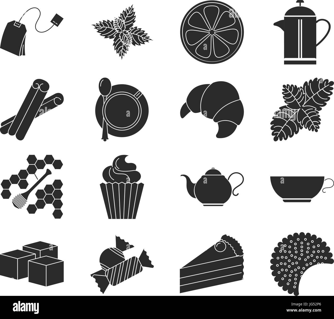 Collection of tea icons. Tea time Stock Vector Image & Art - Alamy
