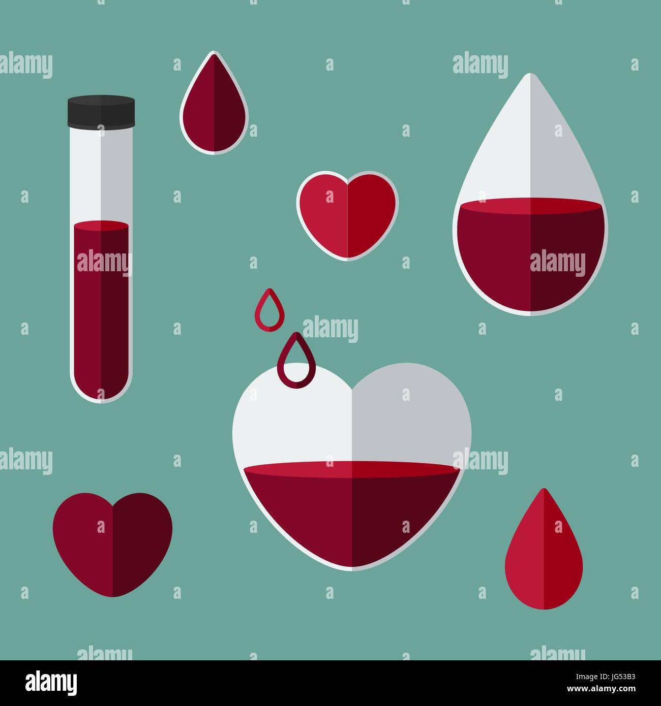 Blood collection concept. Blood donation. Set of colorful icon Stock ...