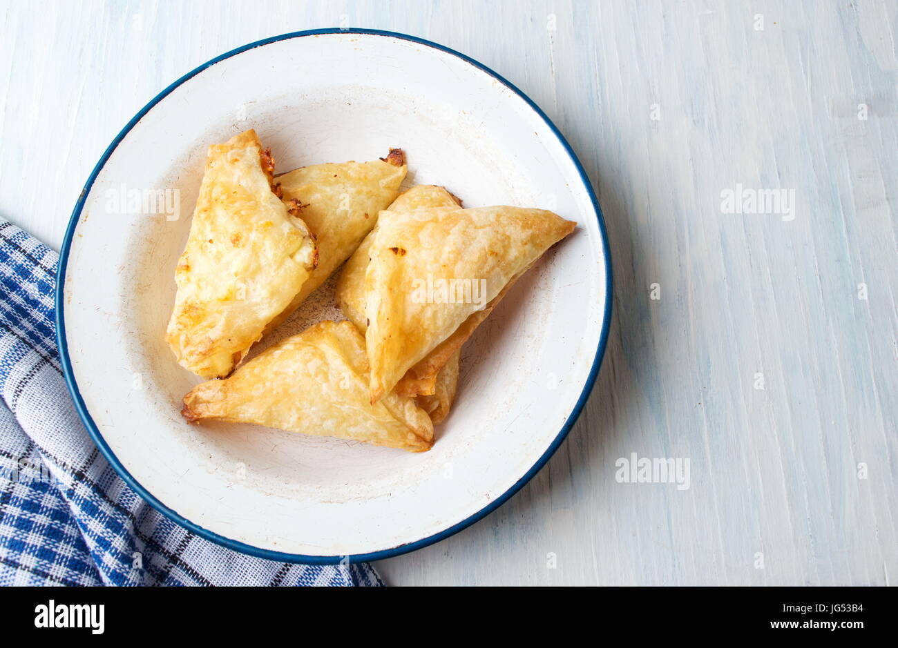 Puff pastry triangle cheese hi-res stock photography and images - Alamy