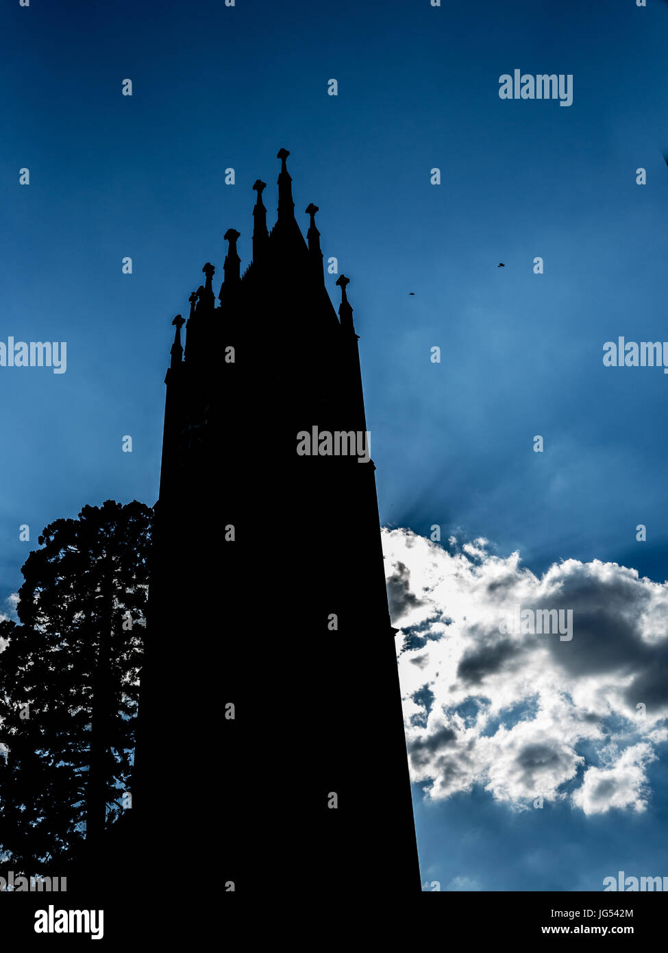 Silhouetted gothic steeple hi-res stock photography and images - Alamy