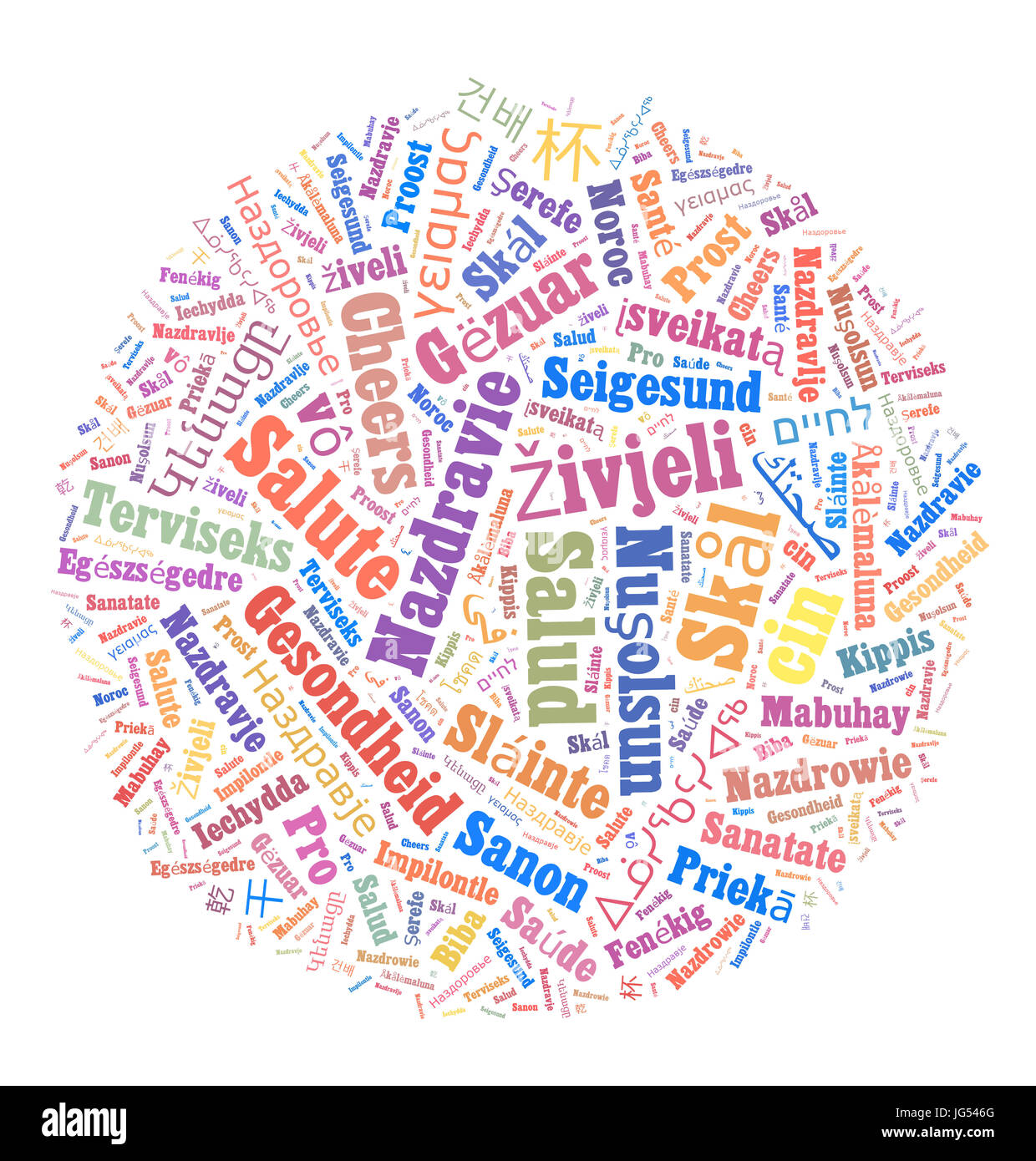 Word Cheers in different languages word cloud concept Stock Photo - Alamy