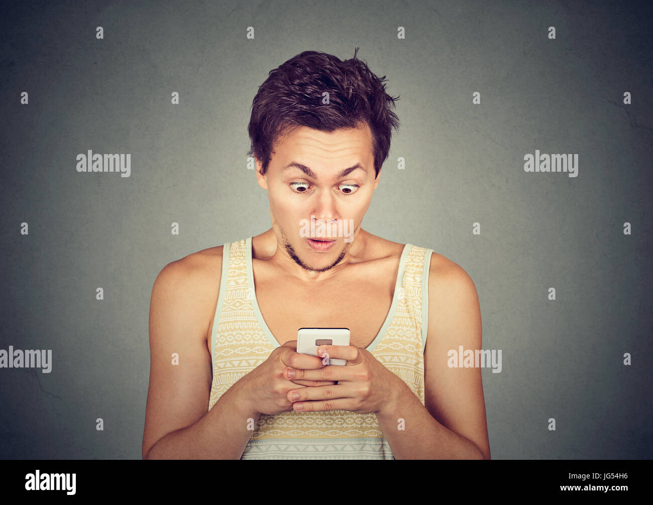 Surprised face phone hi-res stock photography and images - Alamy