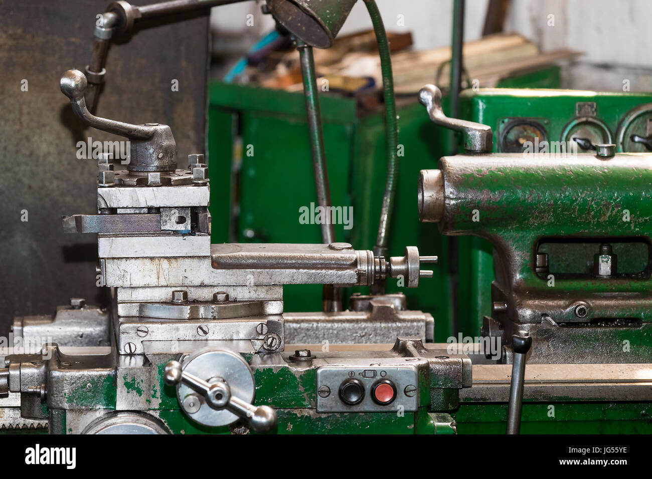 Metalworking machines working mechanisms are shot close-up Stock Photo ...