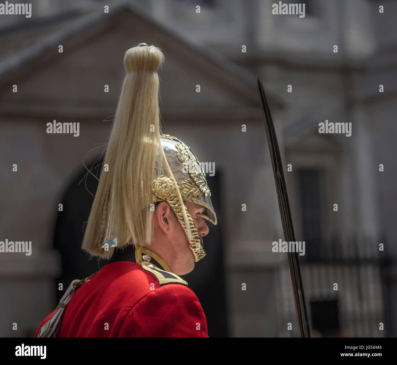 British household cavalry guardsman Stock Photo - Alamy