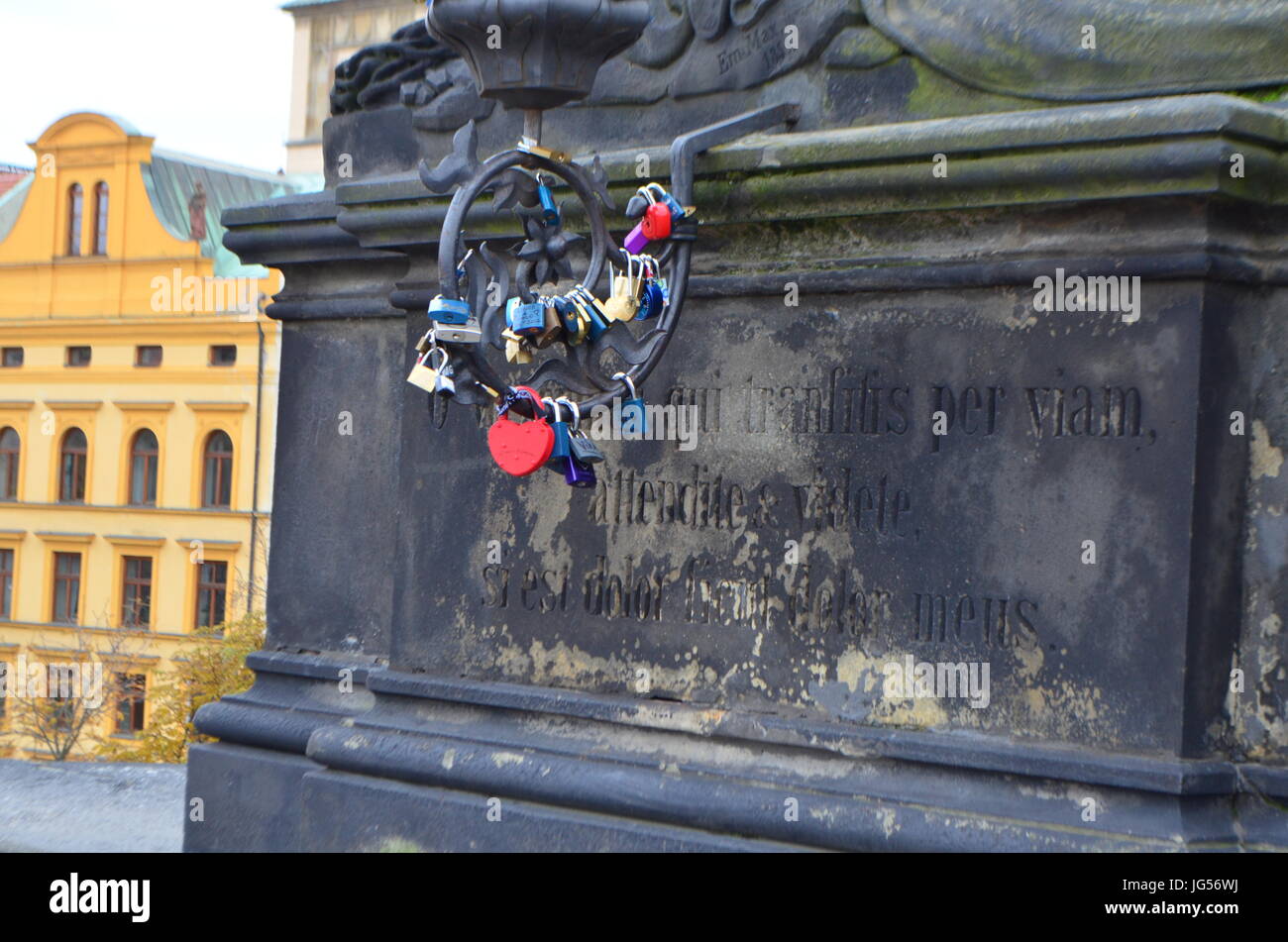 Close Up of Love Promise Locks at Charles Bridge in Prague, Czech ...
