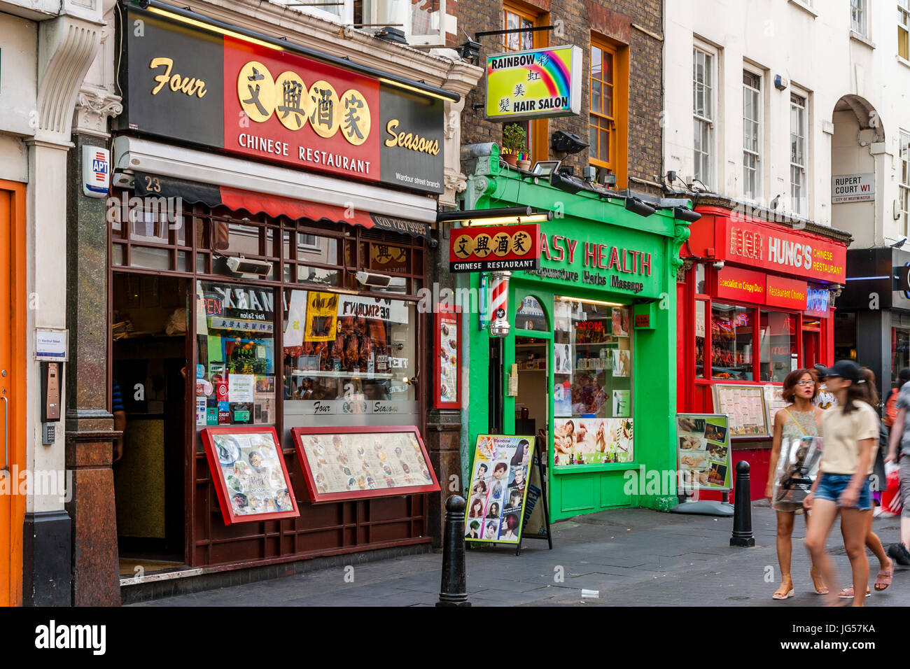 Chinese Restaurants and Shops On Wardour Street, Chinatown, London, UK ...