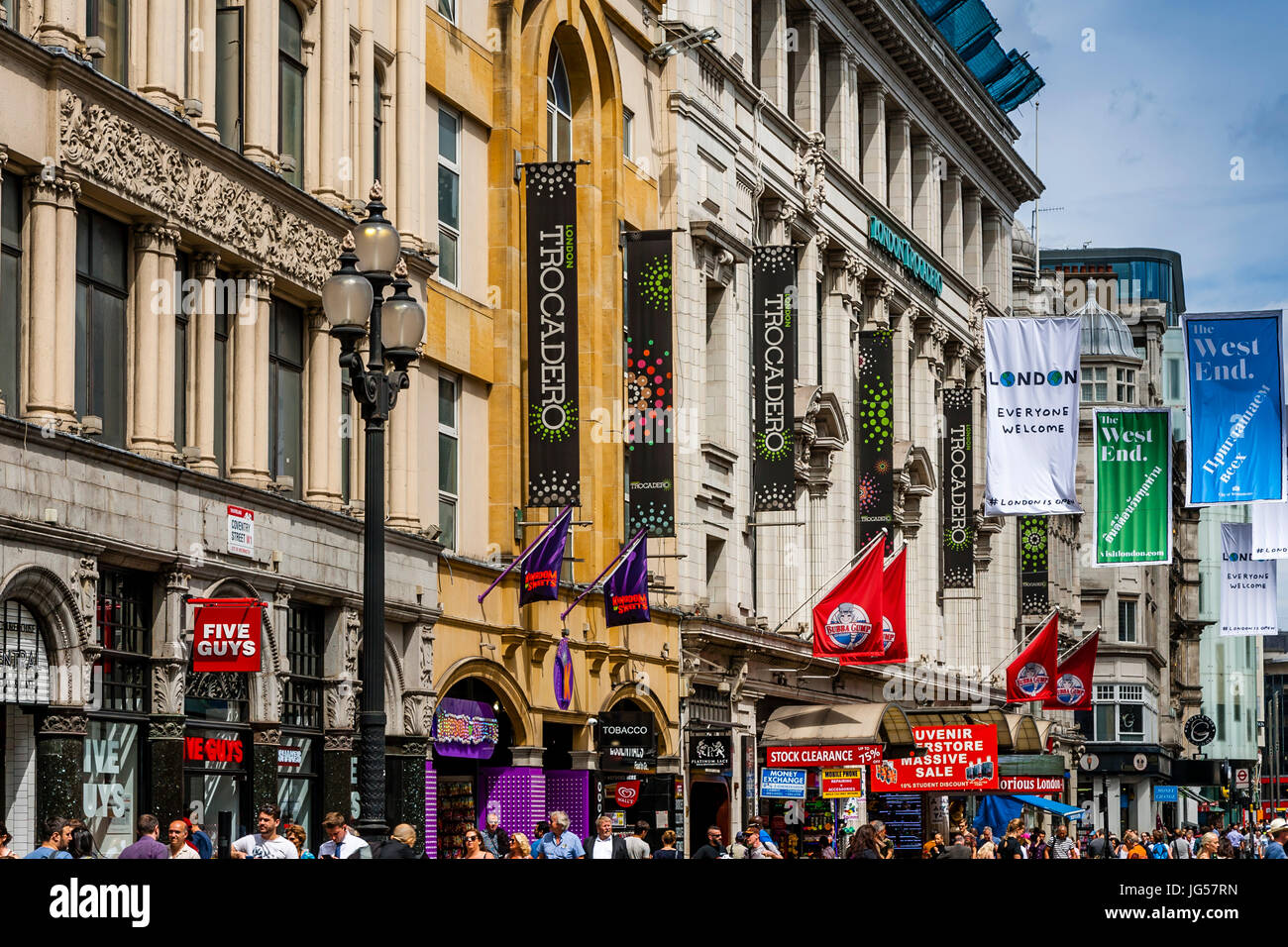 Looking Down Coventry Street From Piccadilly Circus, London, UK Stock ...