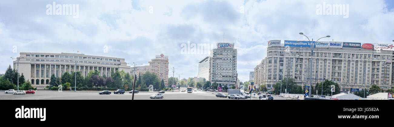 BUCHAREST, ROMANIA - SEPTEMBER 19, 2015. The Victoria Square with ...