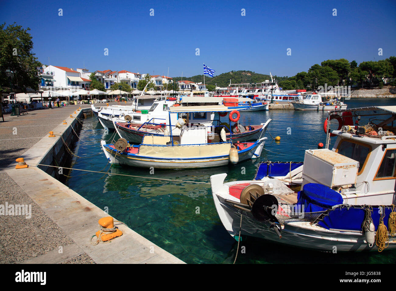 Skiathos Town Harbour Greek Sporades Island Aegean Sea Greece EU ...
