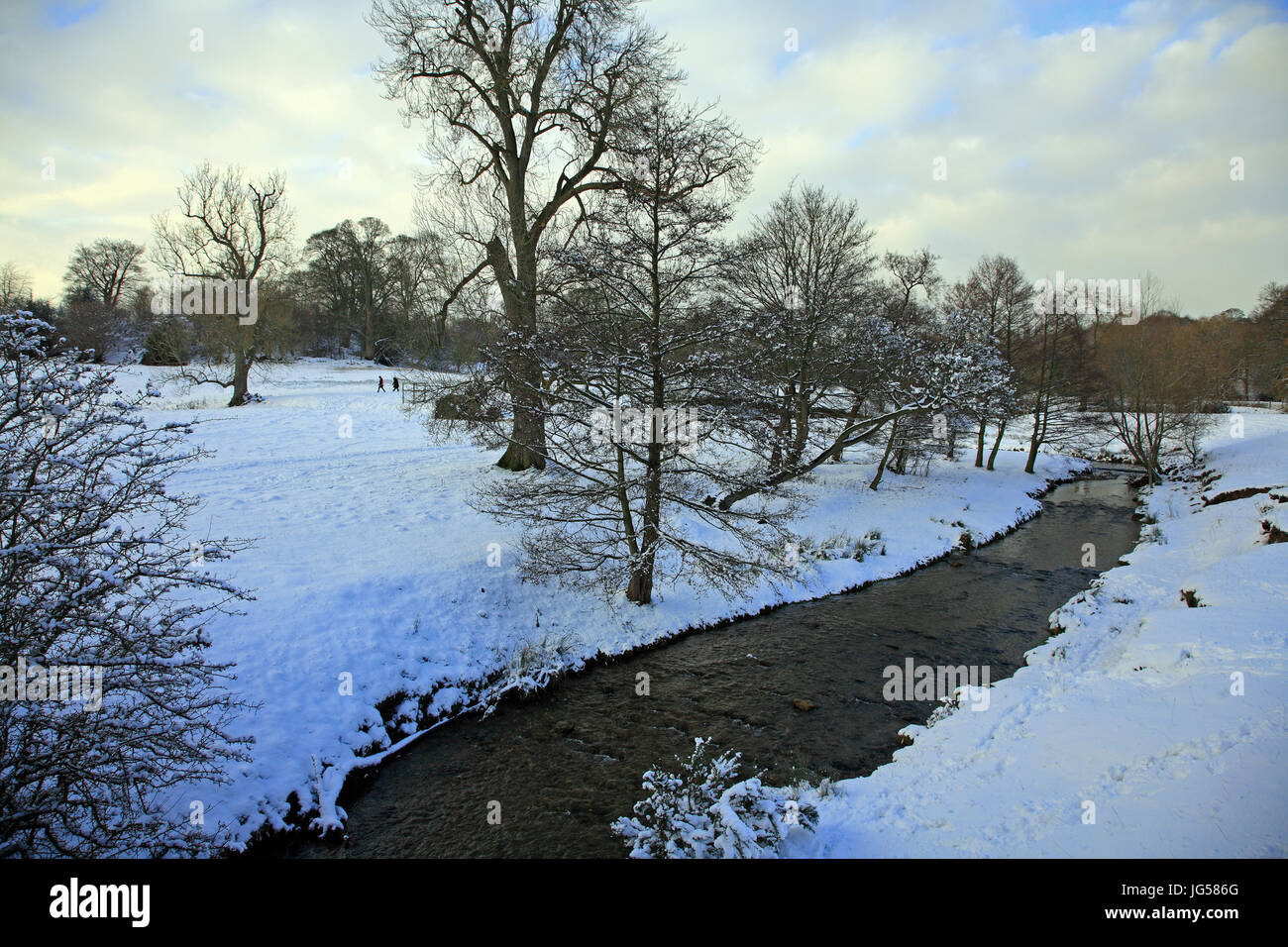 Wintertime Snow River Clywedog Erddig Park Wrexham North Wales UK ...