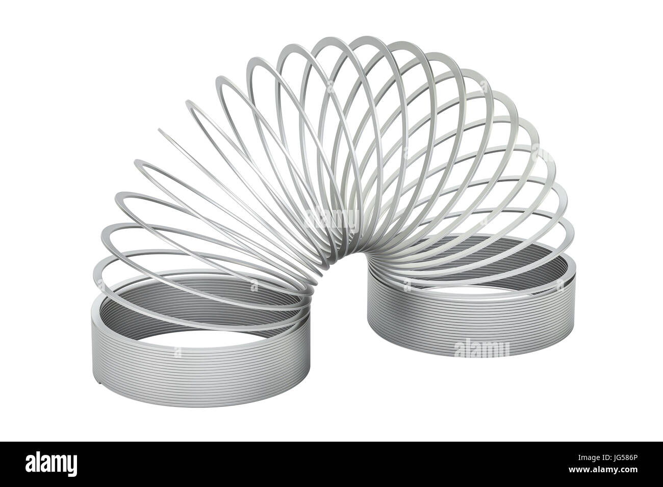 metallic spring, 3D rendering isolated on white background Stock Photo ...