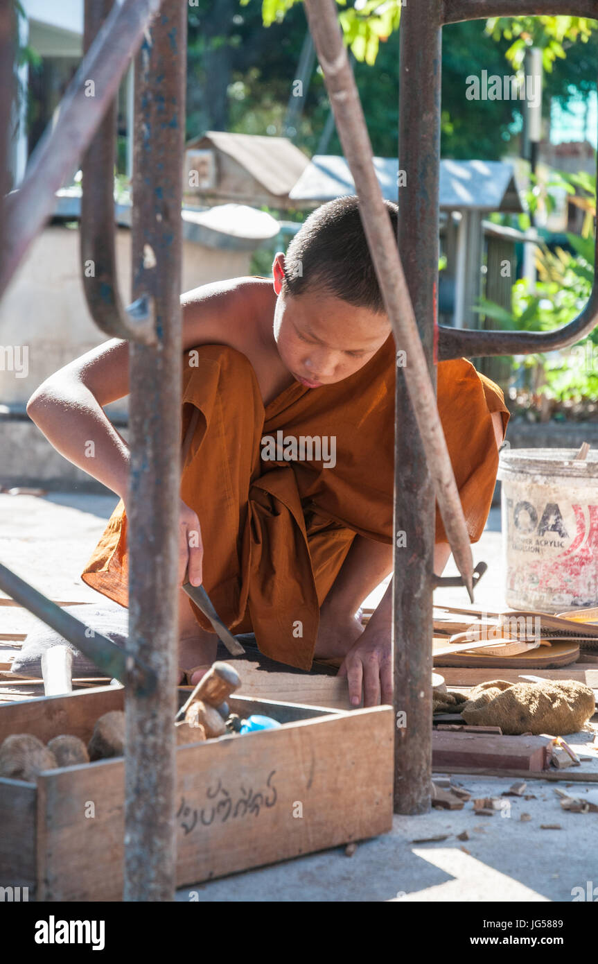 Monks at work -Thailand Stock Photo - Alamy