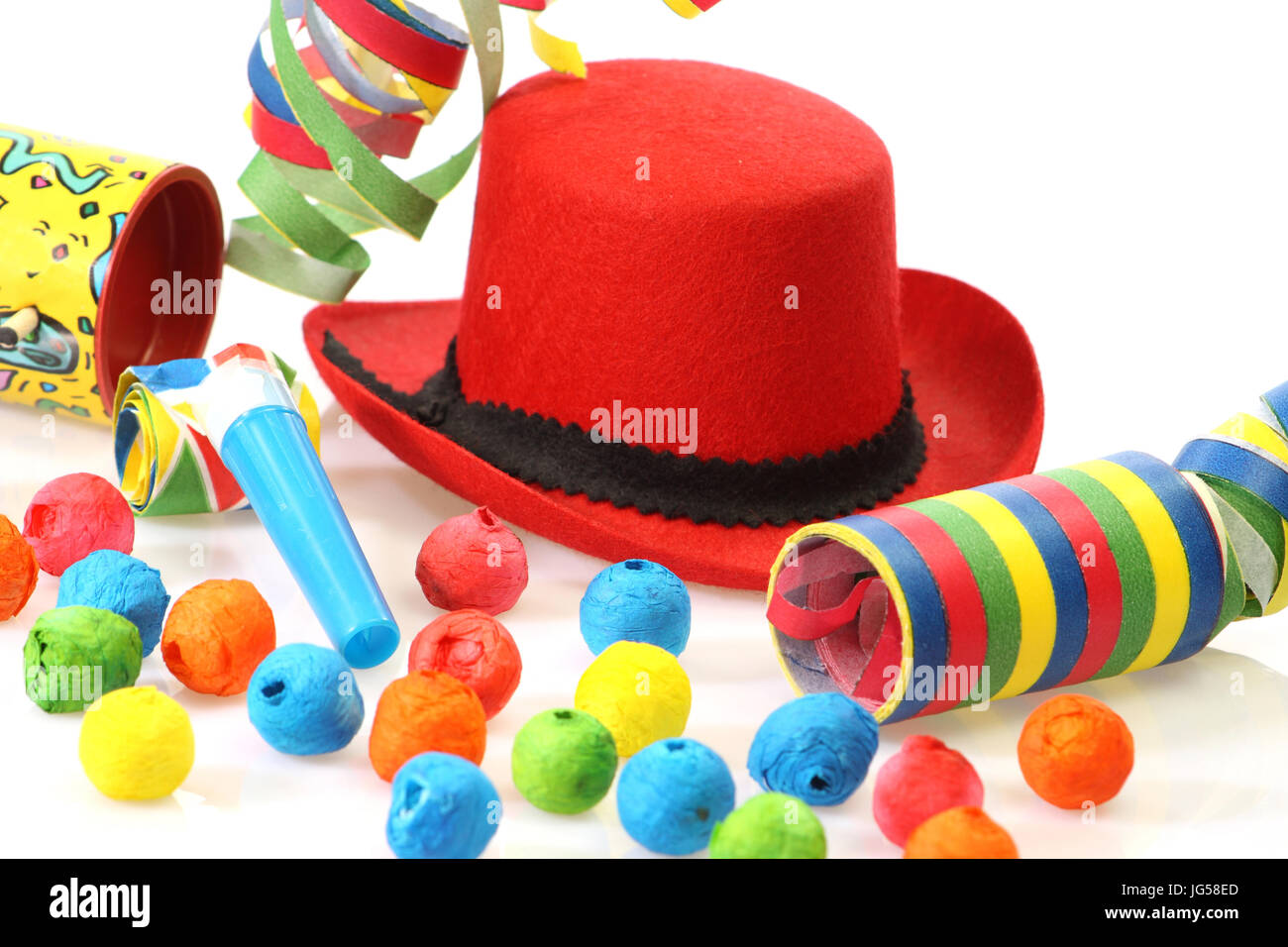 Party goods on bright background Stock Photo - Alamy