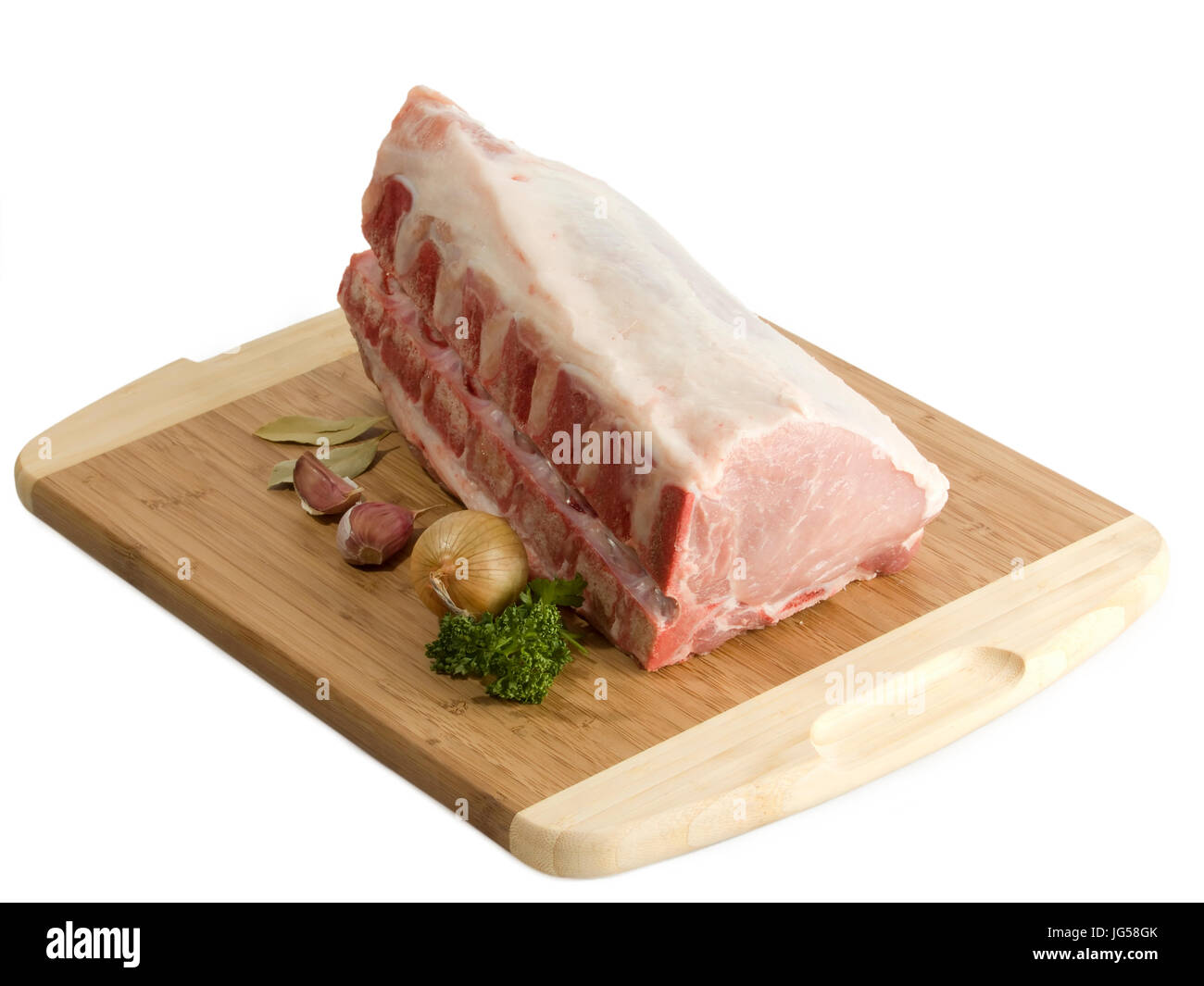 Fresh pork meat on white background Stock Photo - Alamy