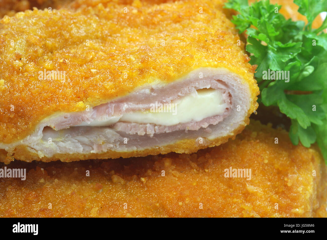 Cordon bleu in detail as background. Shot in studio Stock Photo - Alamy