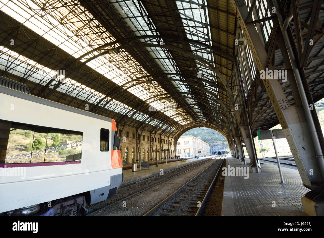 Train station of Portbou, iron architecture Girona province,Catalonia ...