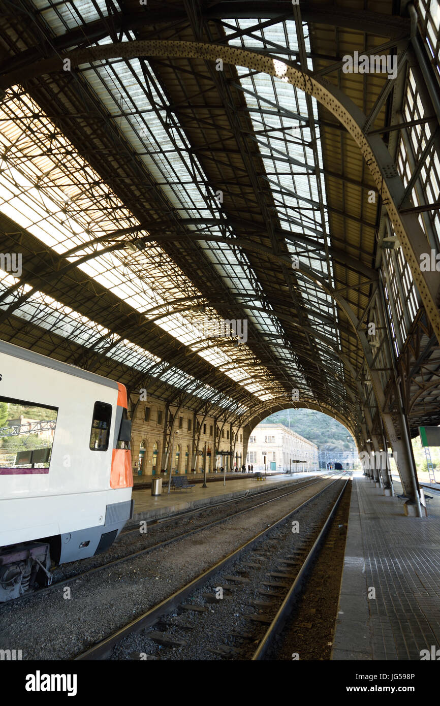 Train station of Portbou, iron architecture Girona province,Catalonia ...