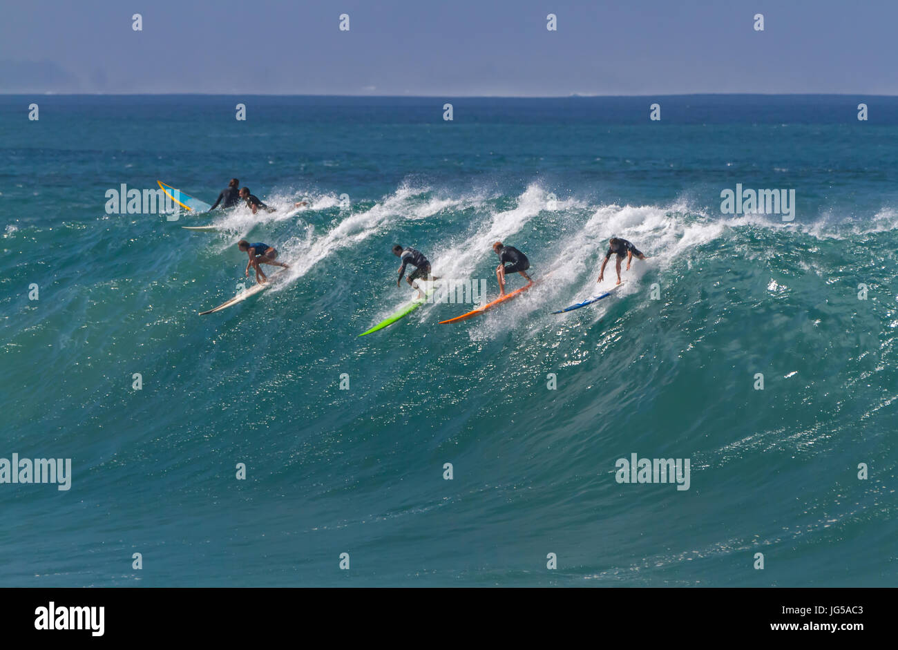 Waimea bay Oahu Hawaii, Surfing on the north shore during a big swell ...