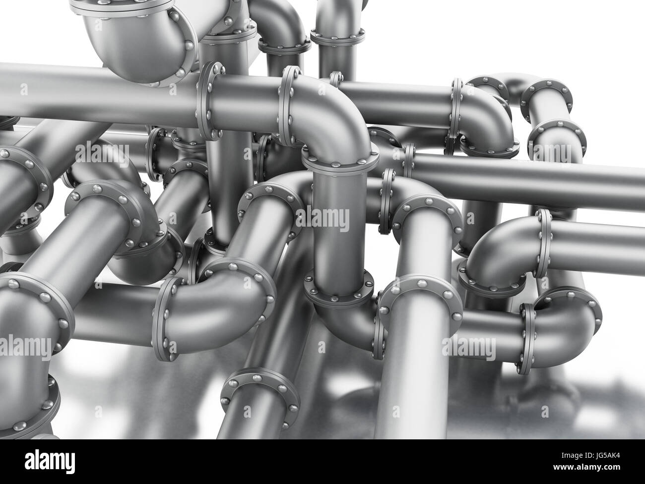 3d illustration. Pipe system. Isolated white background Stock Photo - Alamy