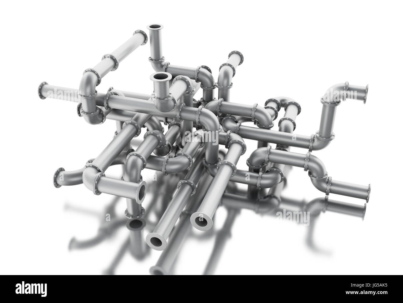 3d illustration. Pipe system. Isolated white background Stock Photo - Alamy