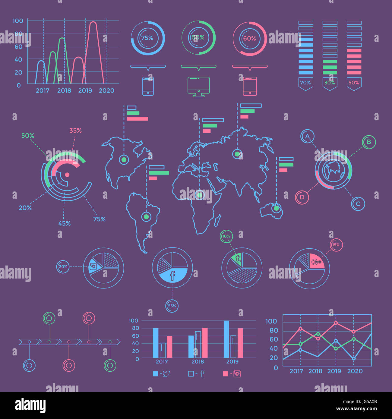 Blue infographic hi-res stock photography and images - Alamy