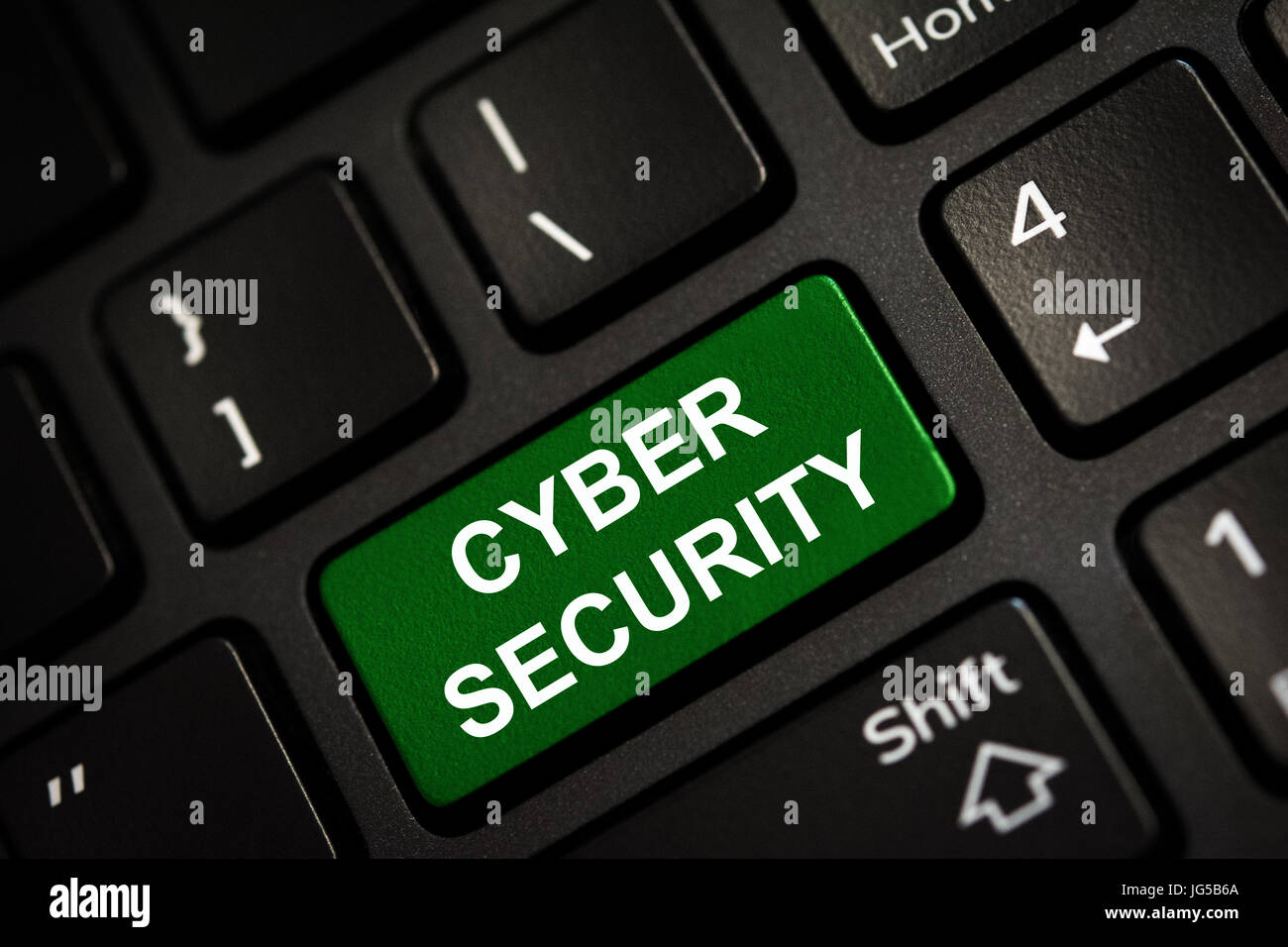 Message on green enter key of keyboard. Computer cyber security concept ...